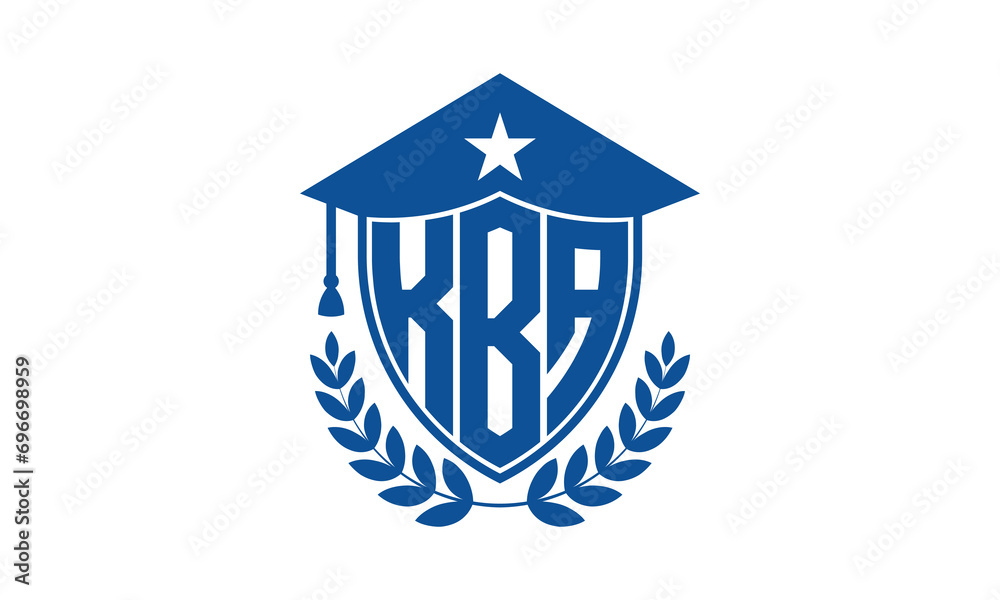 KBA three letter iconic academic logo design vector template. monogram ...