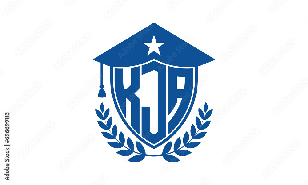 Vetor de KJA three letter iconic academic logo design vector template ...