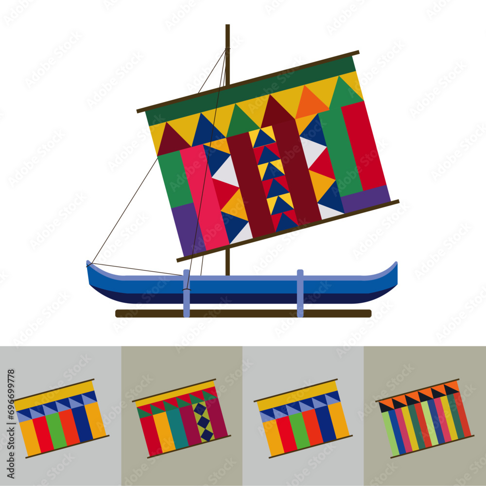 Vinta Dreams: Colorful Sailboat in Mindanao Philippines Stock Vector ...