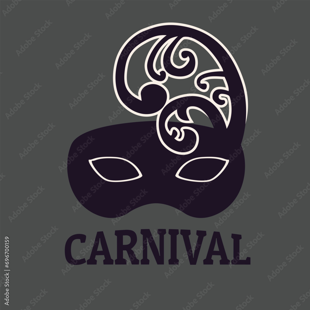 Carnival masks silhouettes.Party, Halloween, Mardi gras mask vector ...