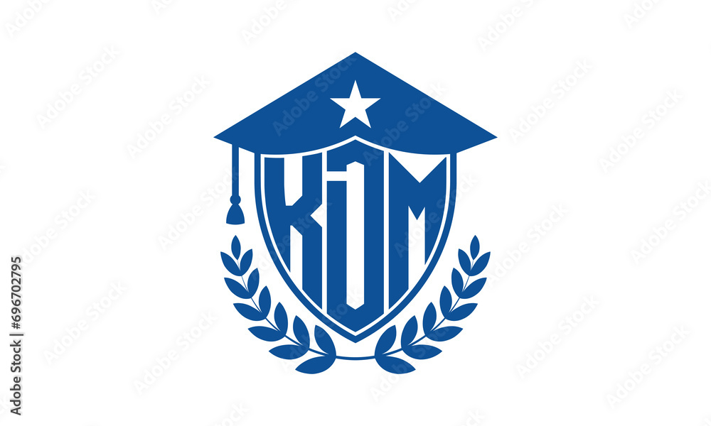 KDM three letter iconic academic logo design vector template. monogram ...