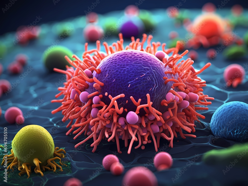 T cells in human thymus. T cells are born from hematopoietic stem cells ...