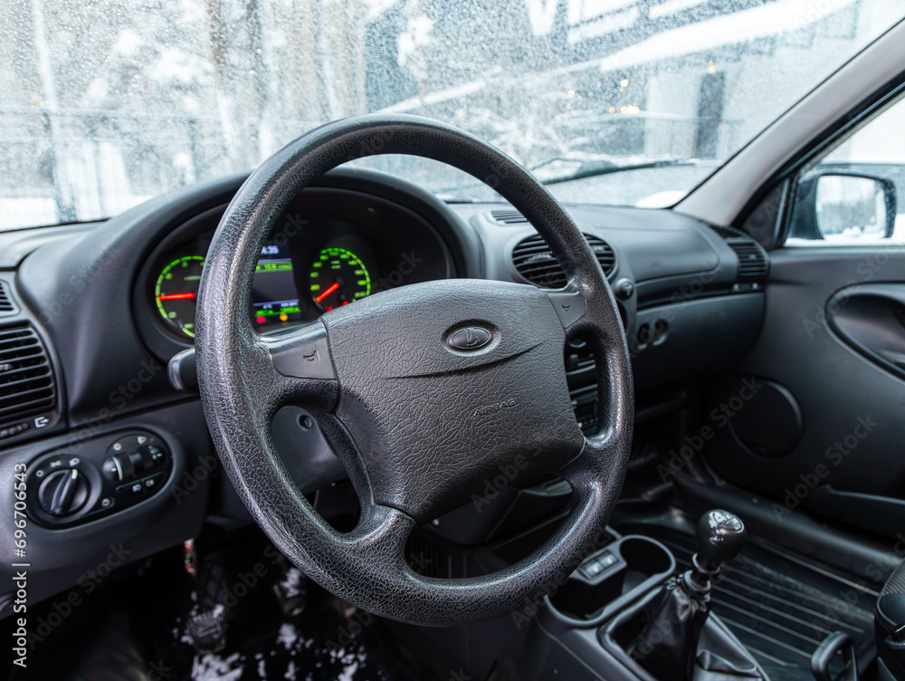 Novosibirsk, Russia - December 21 , 2023: LADA Granta,car Interior ...