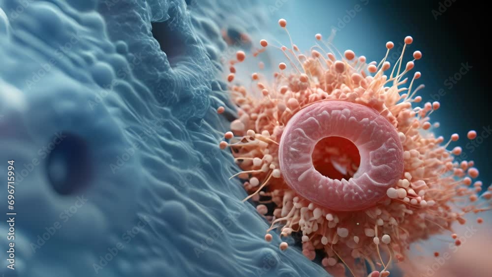 A microscopic view of damaged cilia on the inner ear, highlighting the ...