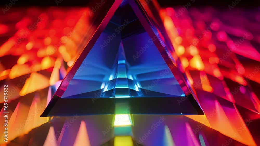 A microscope of a prism splitting a beam of light into a rainbow ...