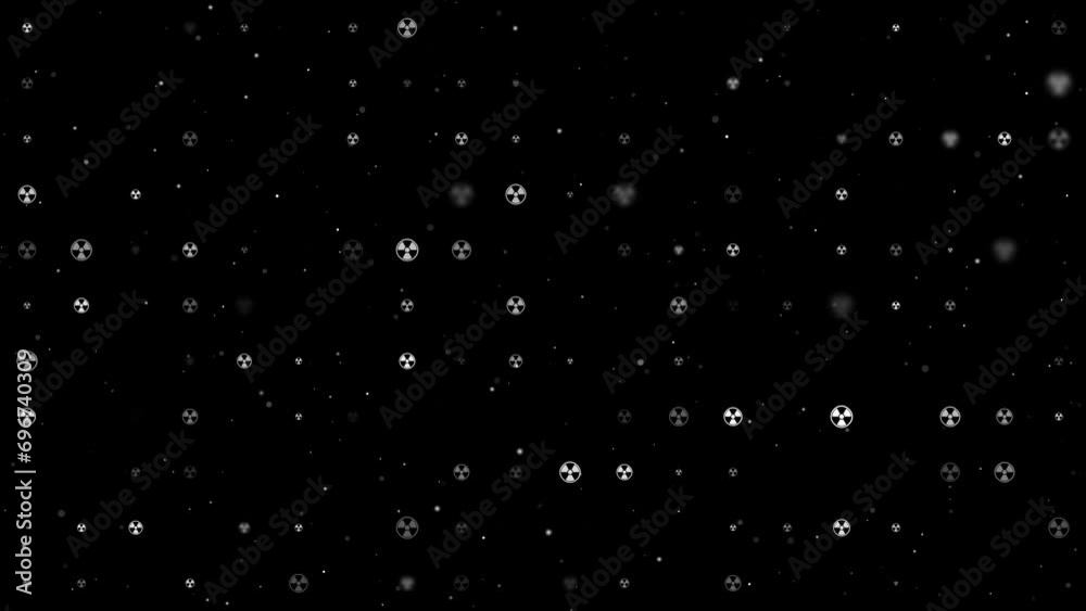 Template animation of evenly spaced radiation symbols of different ...