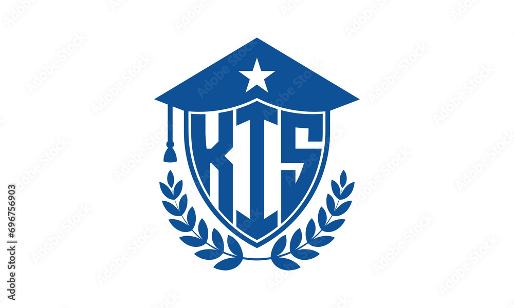 KIS three letter iconic academic logo design vector template. monogram ...