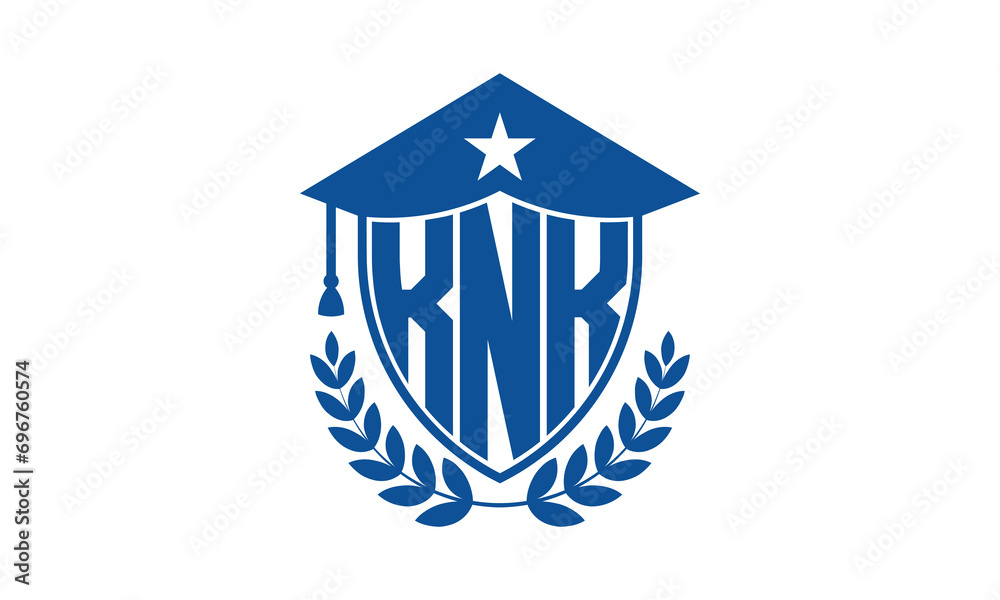 Vetor de KNK three letter iconic academic logo design vector template ...