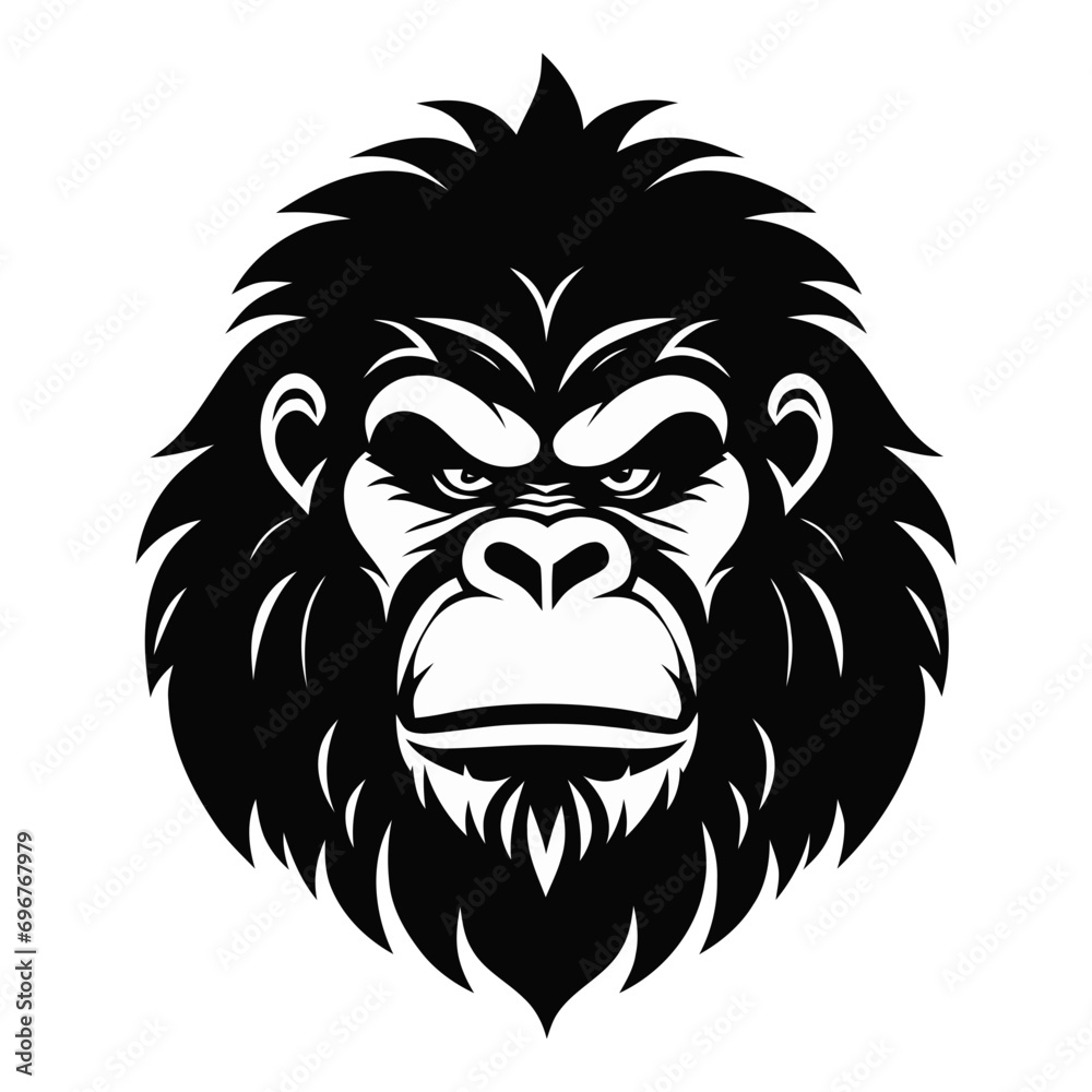 monkey vector logo simple realistic nature primate africa gorilla ...