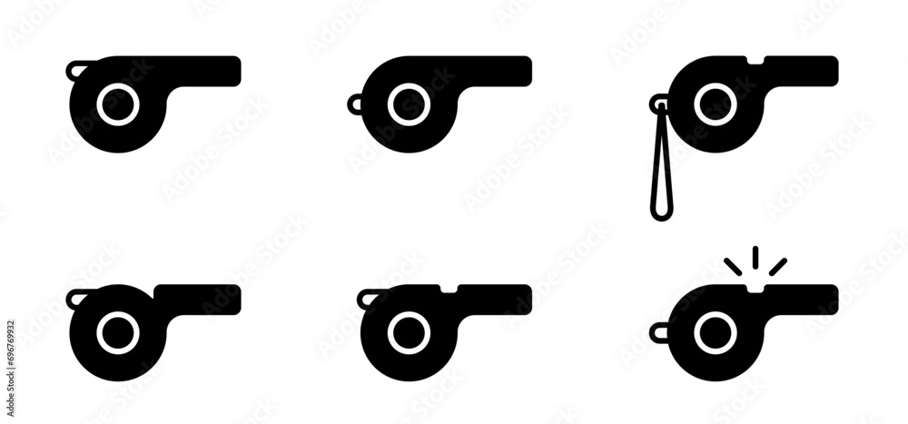 Cartoon referee whistle. Sports whistle. sport game, referee sign ...