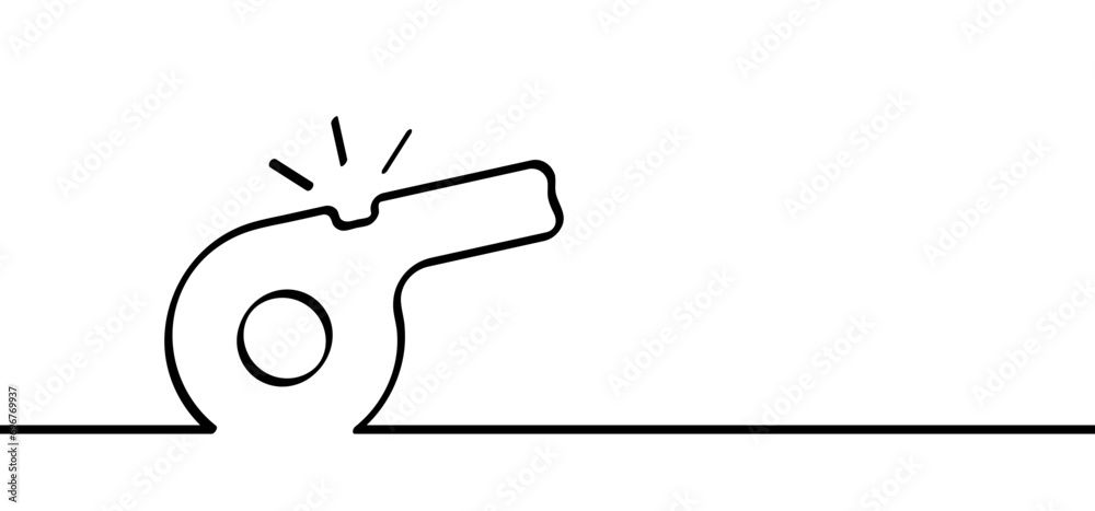 Cartoon referee whistle. Sports whistle. sport game, referee sign ...