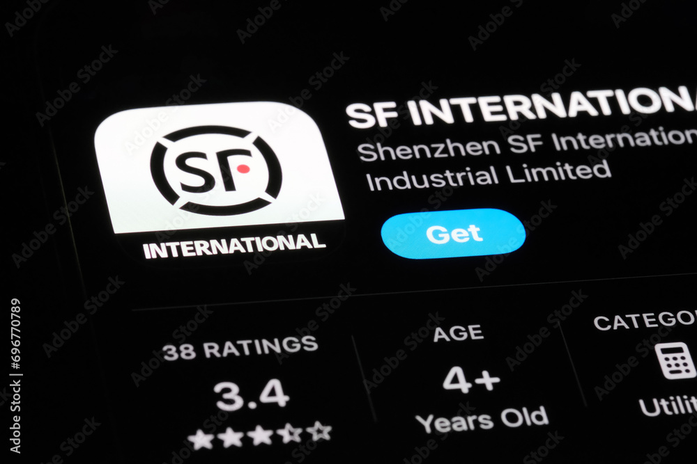 Shanghai,China-Dec. 21st 2023: SF Express app icon and company brand ...