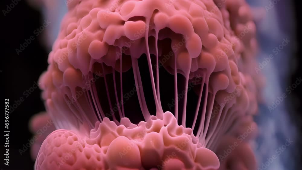 An electron microscope view of papillae on the tongue, revealing the ...