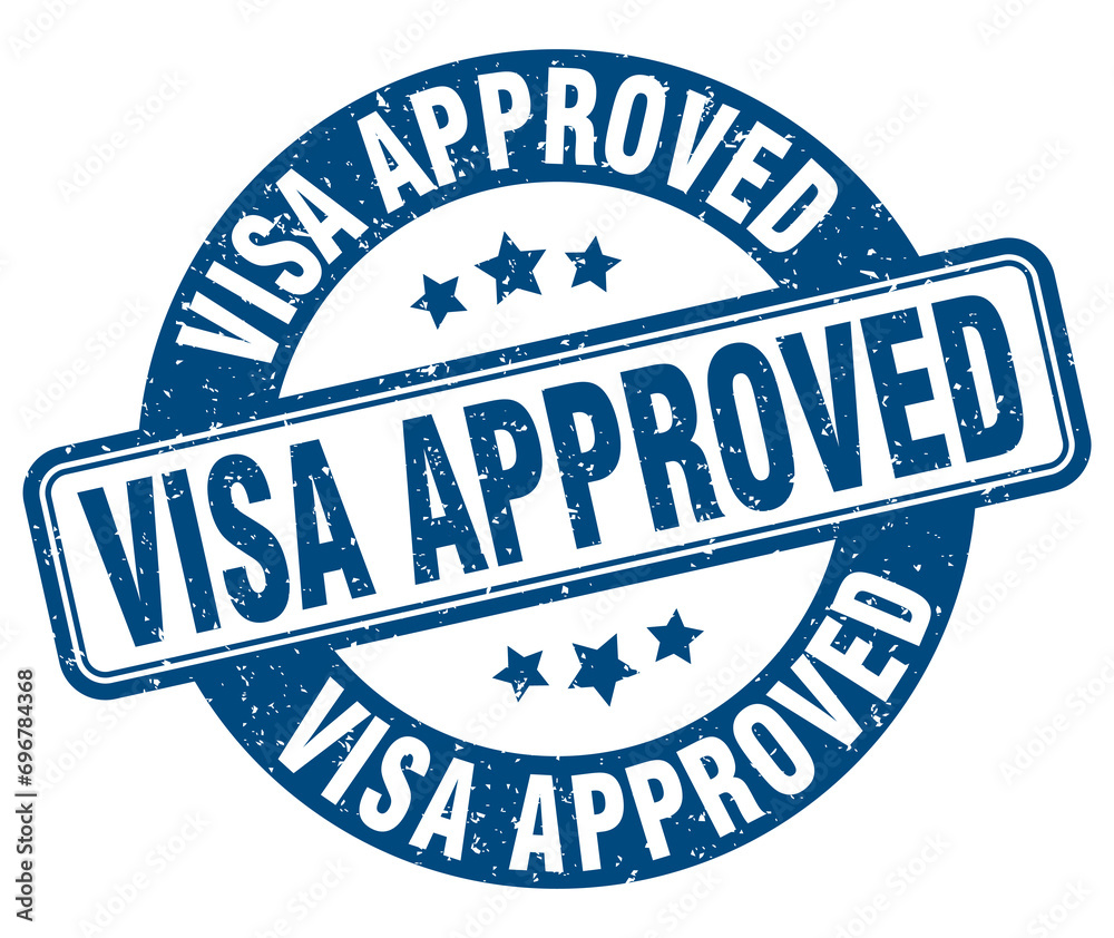 visa approved stamp. visa approved label. round grunge sign Stock ...