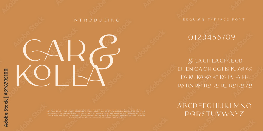 Elegant Fashion and Minimal modern serif alphabet font uppercase and ...