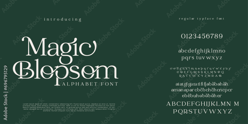 Elegant Fashion and Minimal modern serif alphabet font uppercase and ...