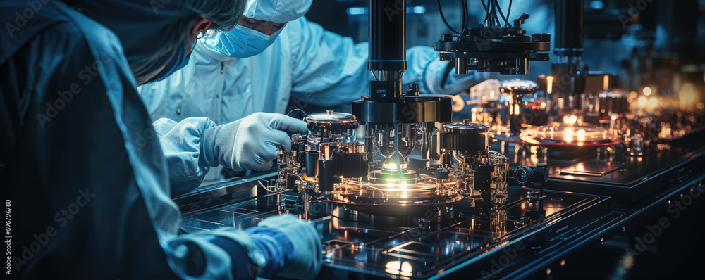 des chercheurs scientifiques en blouse blanche dans un laboratoire ...