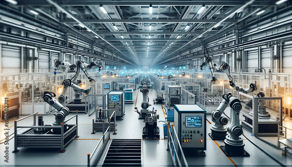 Usine du futur avec des robots image idéale pour illustrer articles ...