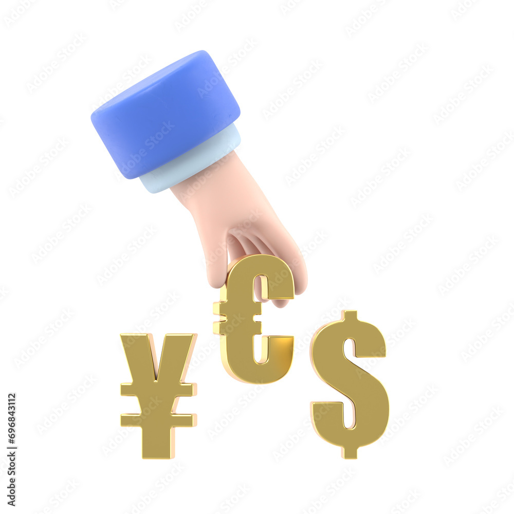 Transparent Backgrounds Mock-up.3d hand and currency sign yes concept ...