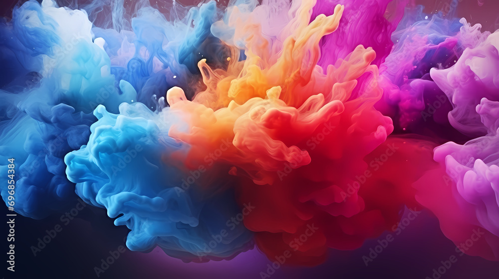 Colorful background with powder explosion smoke, PPT background Stock ...
