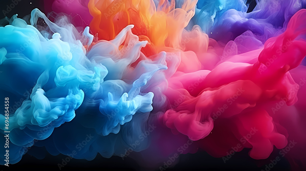 Colorful background with powder explosion smoke, PPT background Stock ...