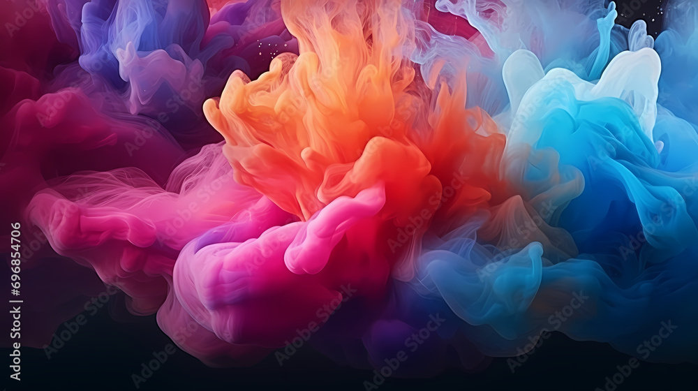 Colorful background with powder explosion smoke, PPT background Stock ...