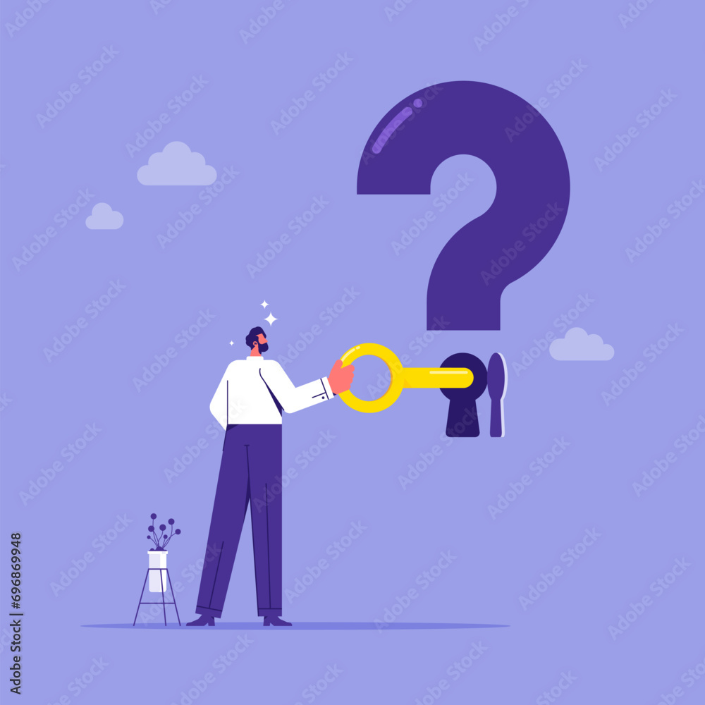 Key to unlock answers for problem and questions concept, solving ...