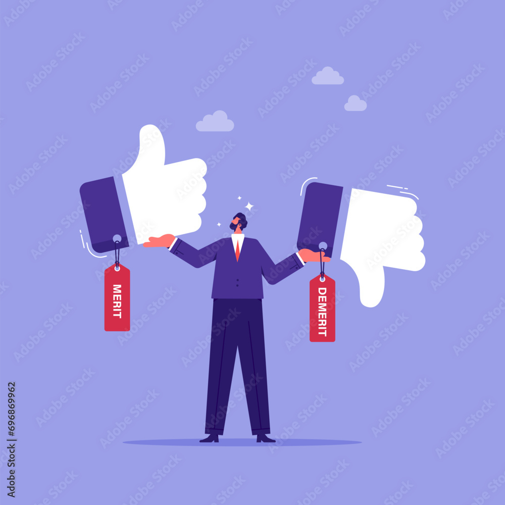 Demerit And Merit Evaluation Concept Advantage And Disadvantage In