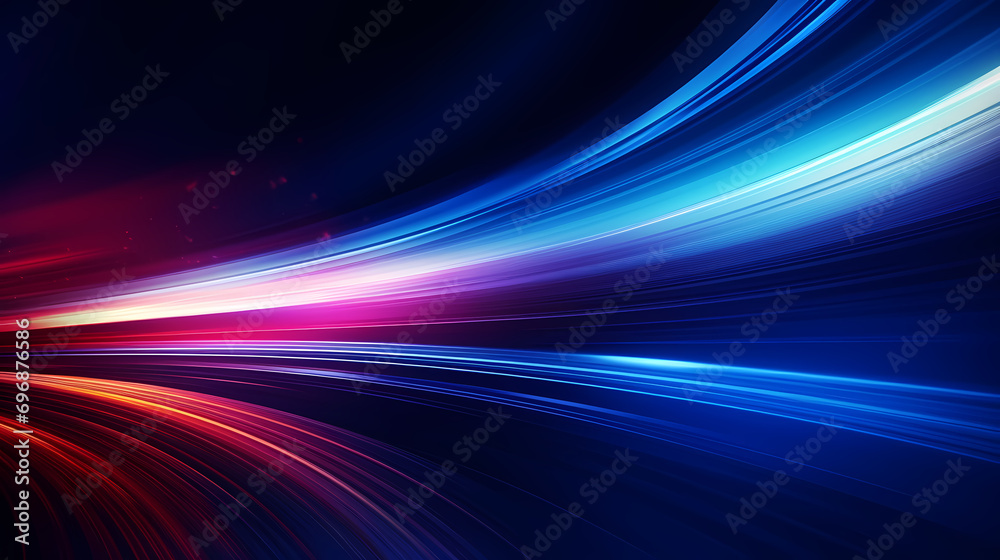 Moving light movement trajectory diagram abstract line, blue blur ...