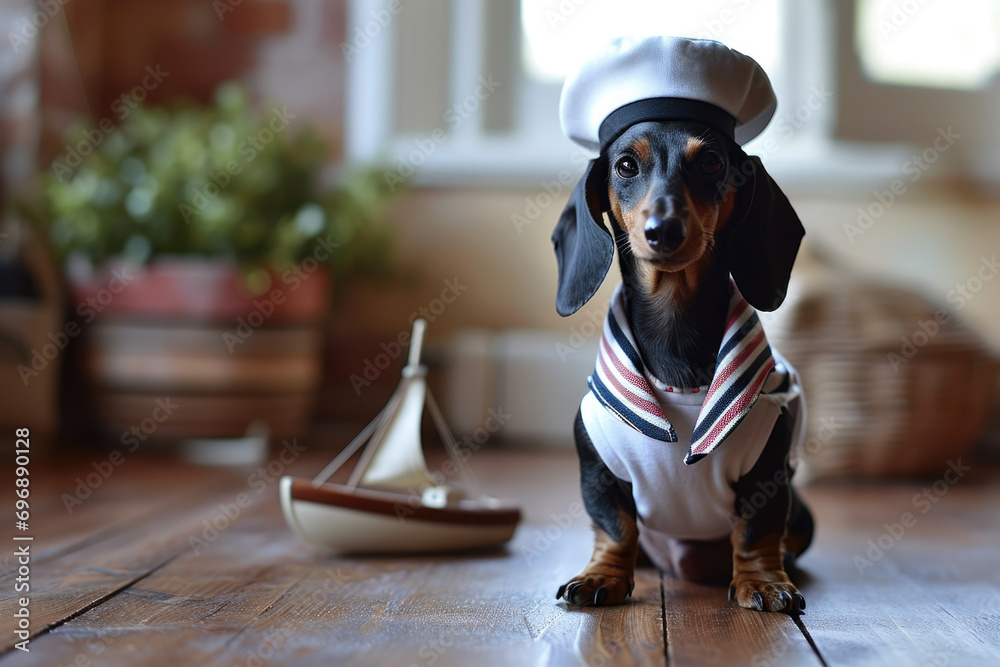 Professional Dachshund - a well-groomed young Dachshund posing with ...