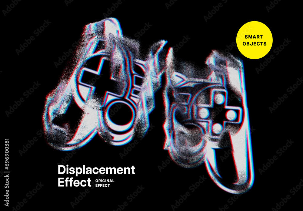Distortion Mash Effect Mockup For Text And Logos Stock Template | Adobe ...