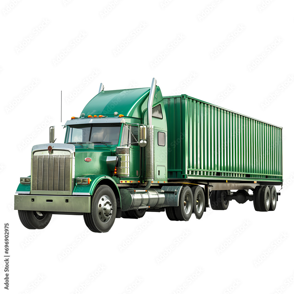 Green container truck on transparent background PNG Stock Photo | Adobe ...