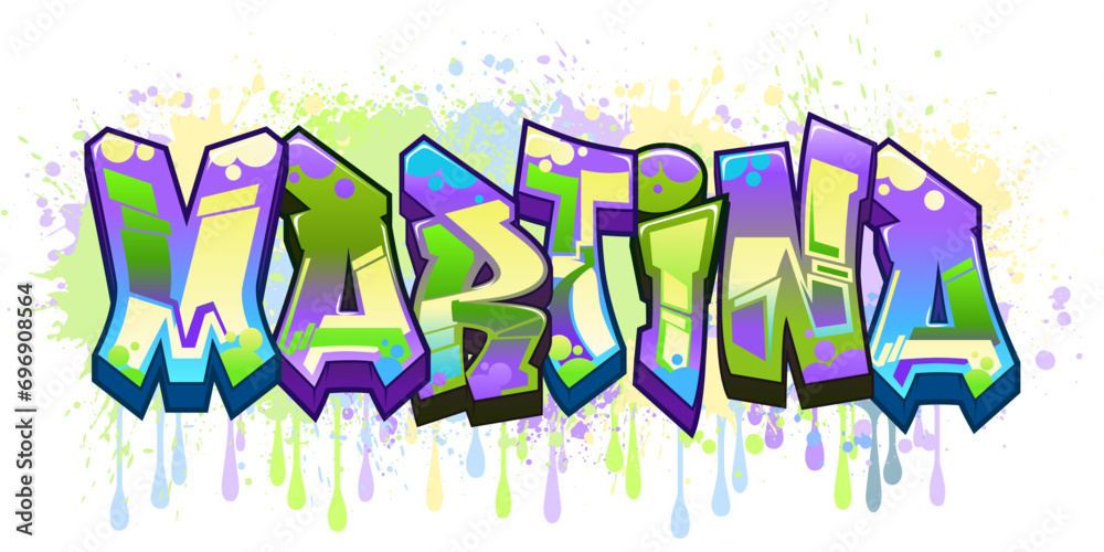 Martina - Graffiti Styled Urban Street Art Tagging Name Design Stock ...