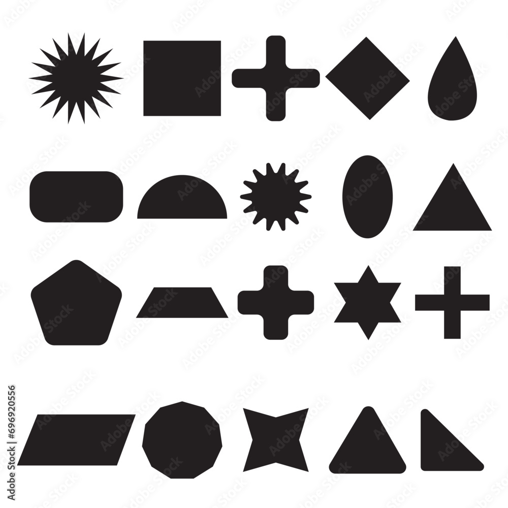 Basic shapes vector set. Different quality geometric formal shape icon ...