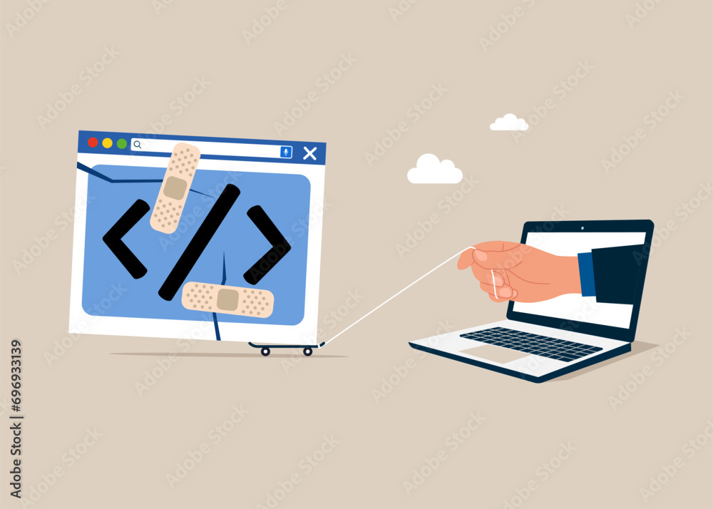 Hand with bandage repaired coding program. Coding information for ...