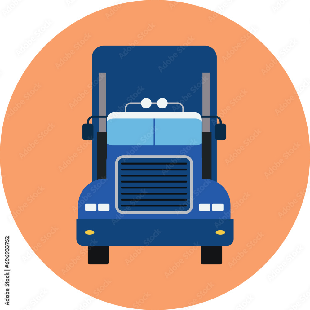 truck icon on square button. transport icon, transport icon vector ...