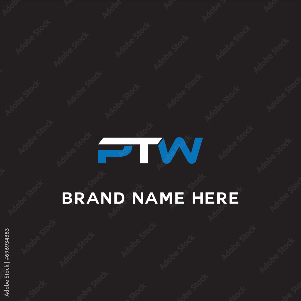 PTW logo. P T W design. White PTW letter. PTW, P T W letter logo design ...