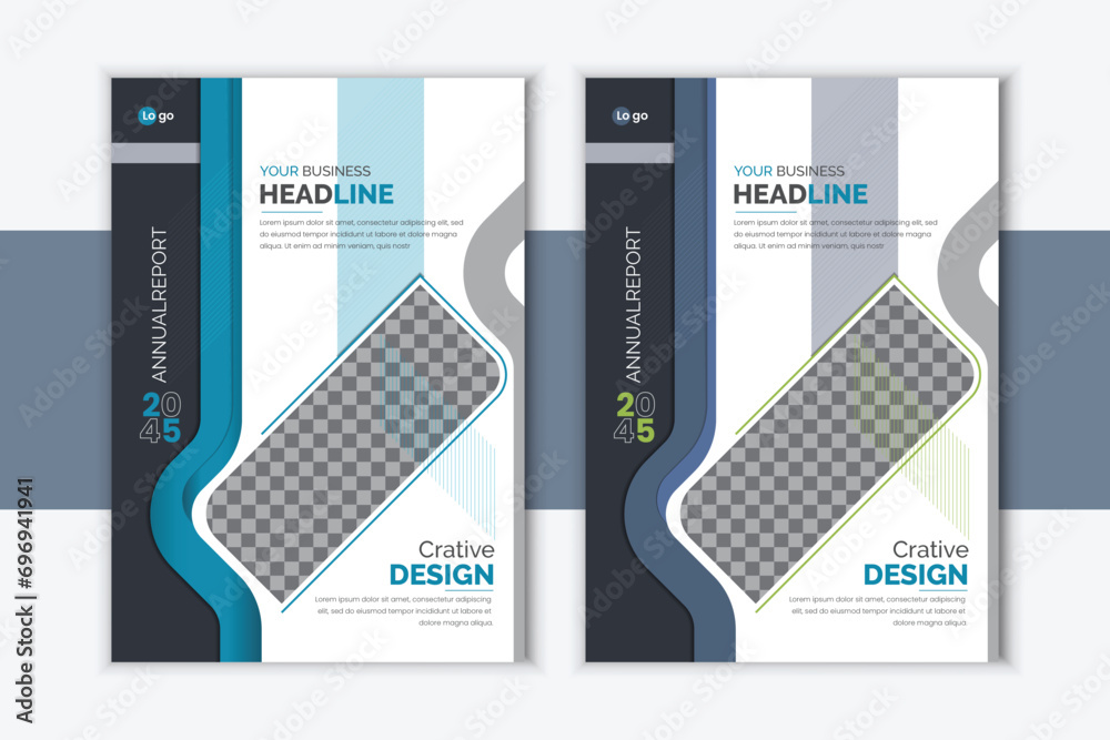stylish modern eye-catching annual report cover page magazine flyer ...