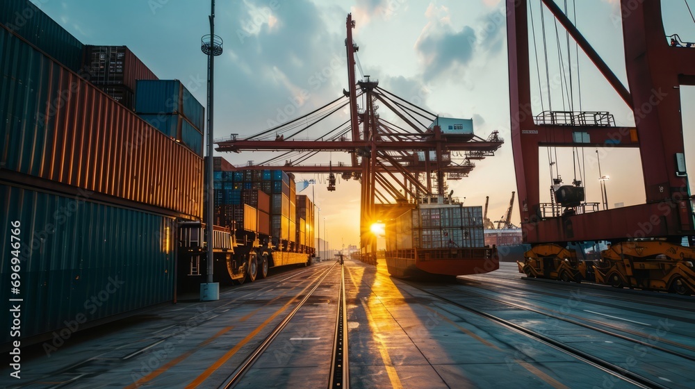 System transport and logistics concept.Aerial top down ultra wide photo ...