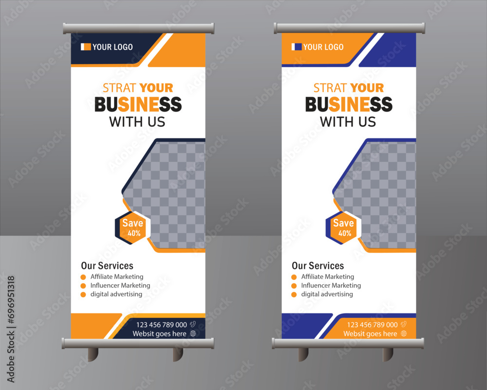 New Roll up banner design template2024, Roll up banner design with ...