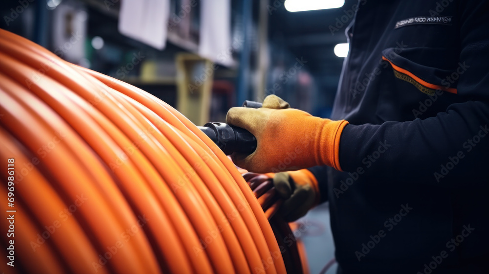 Power cables and instrument cables in cable trench for substa. High ...