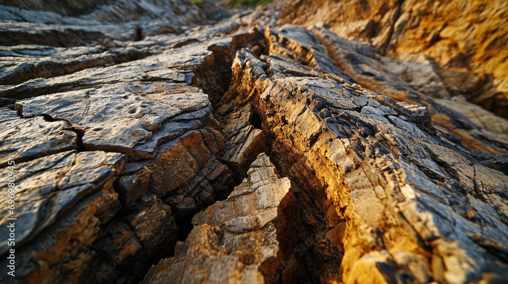 Fault Line Focus: A geological landscape showcasing a fault line ...