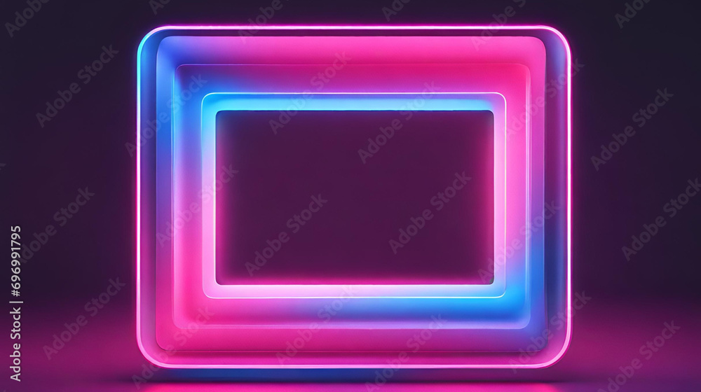 Cyberpunk streamer overlay crystal frame social media post mockup with ...