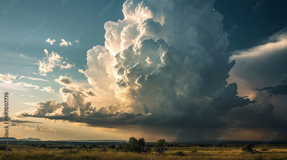 Cumulonimbus Crown: A towering cumulonimbus cloud crowned with an anvil ...