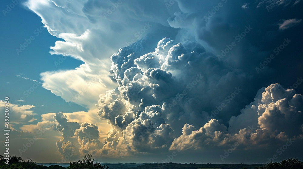 Cumulonimbus Crown: A towering cumulonimbus cloud crowned with an anvil ...