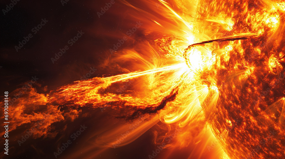 Solar Flare Spectacle: An artist's rendition of a solar flare erupting ...