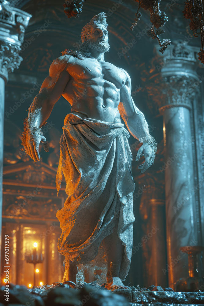 Hades - Greek god in a half-body shot with a reflective background Gen ...