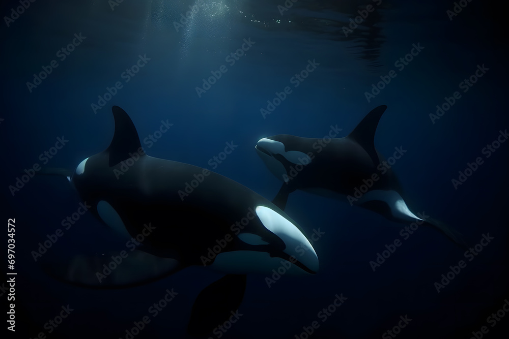 Killer Whale, orcinus orca. Neural network AI generated art Stock ...