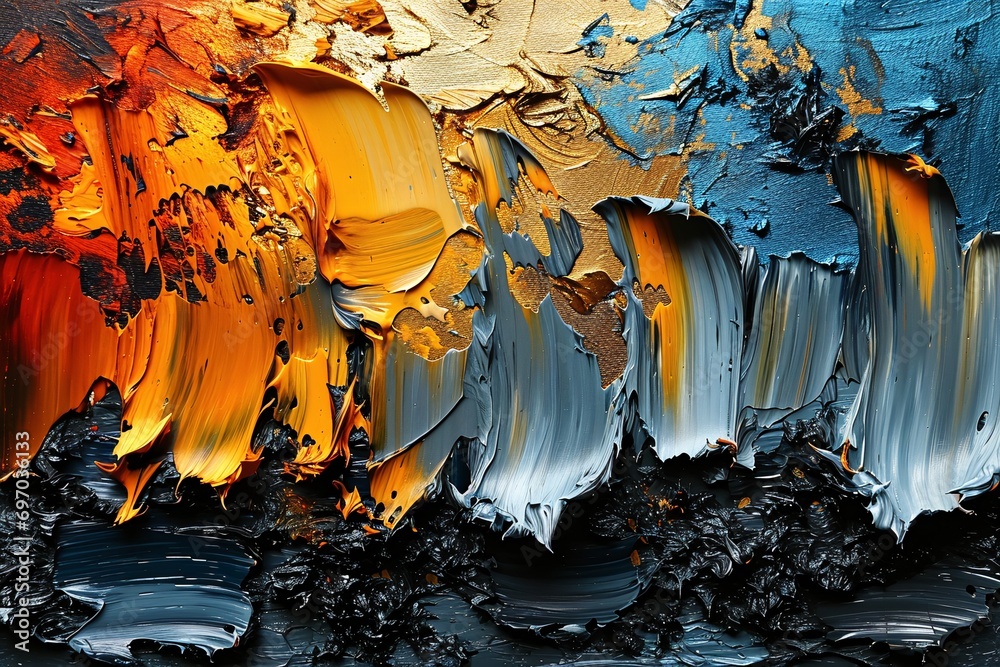 Textured Layers: Abstract Art with Palette Knife 3D Patterns and Bold ...