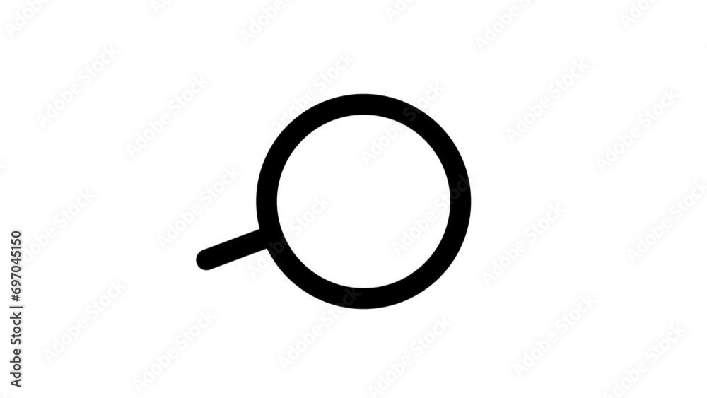 Magnifying glass graphic animation. Alpha channel. Magnifier on ...
